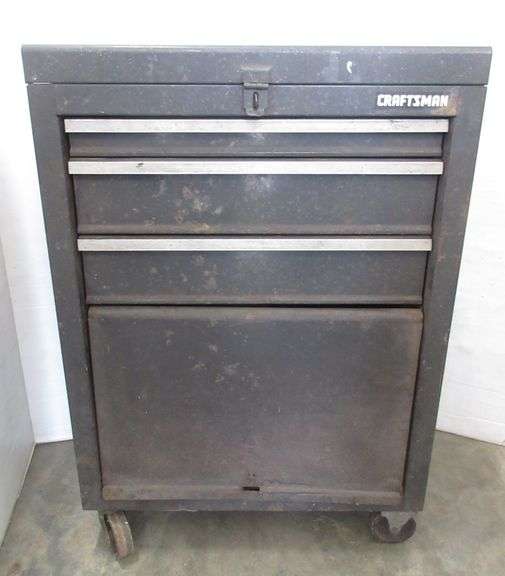 Older Craftsman Toolbox on Wheels, Three-Drawers and the Bottom Door ...