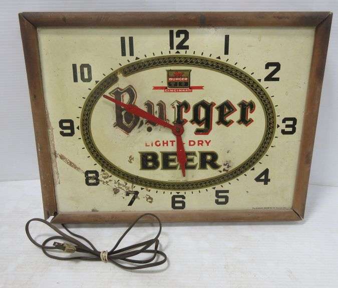 Vintage 1950s to 1960s Burger Beer Clock - Albrecht Auction Service