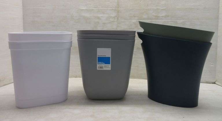 (7) Small Size Bathroom/Office Waste Baskets, Includes: 3- Room ...