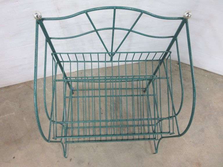 Two-Tier Green Metal Rack - Albrecht Auction Service