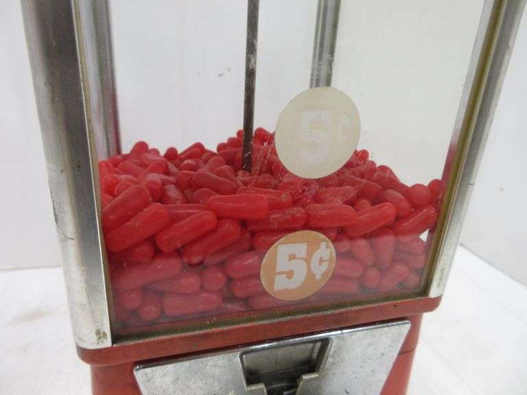 Old Nickel Candy Vending Machine with Key, For Collectible Use Only ...