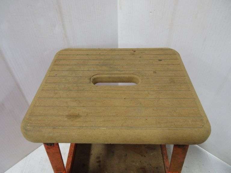 Hirsh Tool Stool, Stool is Metal, Area Under Seat has Storage Area, and ...