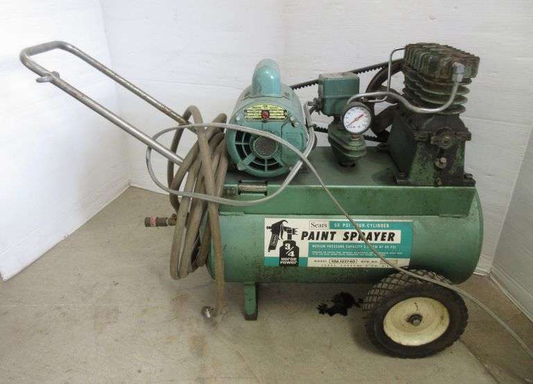 Sears Air Compressor Paint Sprayer, 60 PSI, Four-Cylinder - Albrecht ...