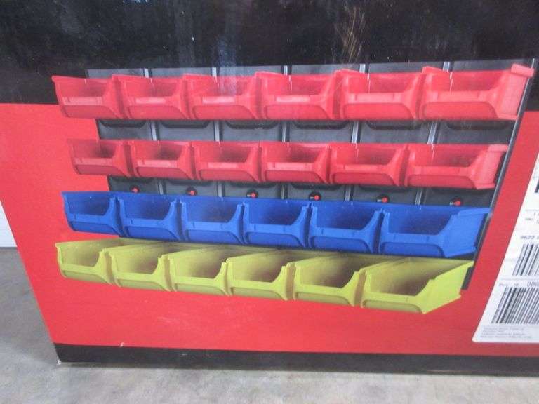 Ironton Parts Bins with Rack, Includes (24) Bins with Hardware ...