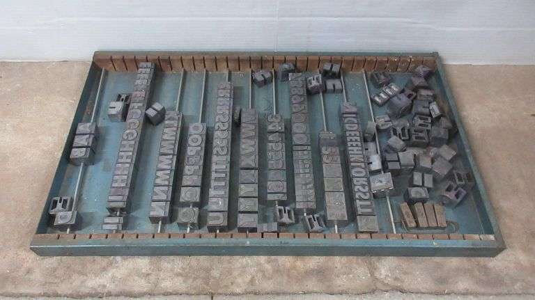 Antique Type Set with Tray, Assorted Sizes - Albrecht Auction Service