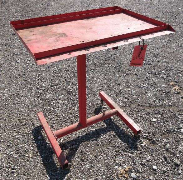 Work Table/Cart on Wheels, Adjustable Height - Albrecht Auction Service