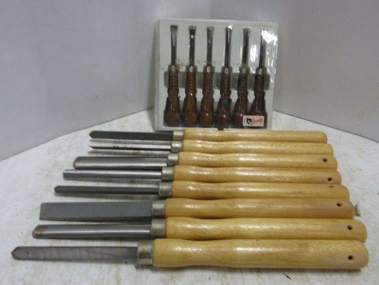(8) Loose Chisels, and a Box of Chisels, Tote Not Included - Albrecht ...