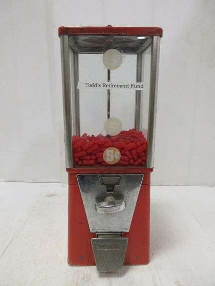Old Nickel Candy Vending Machine with Key, For Collectible Use Only ...