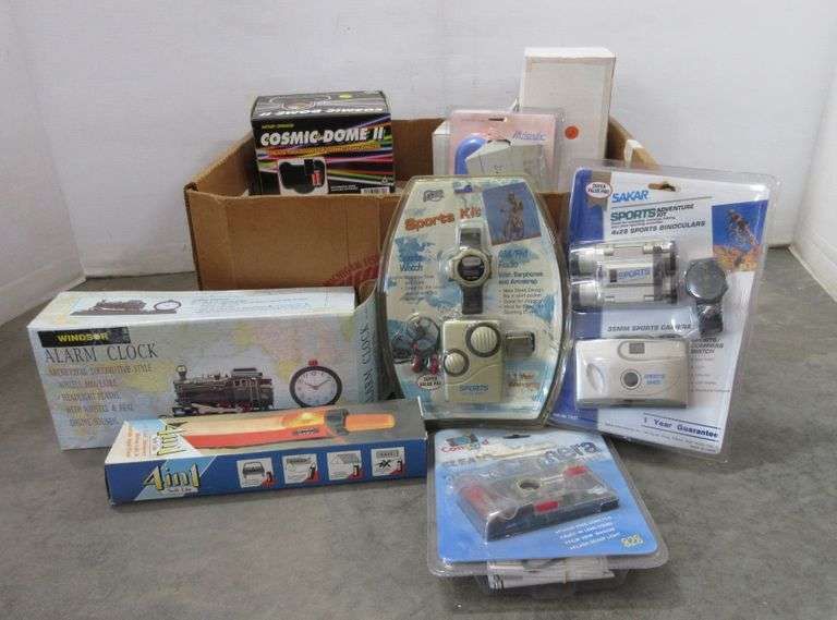 Sakar Sports Binoculars, Cosmic Globe II, Locomotive Clock, Radios ...