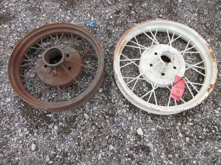 (2) Old Model A Ford Wheels - Albrecht Auction Service