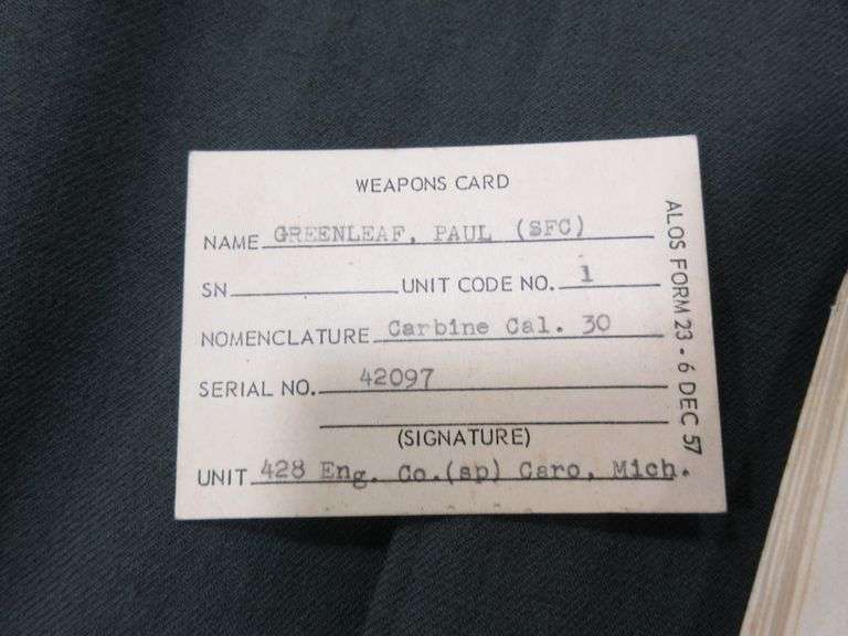 (2) 1960s Military Uniforms; Enrollment Papers, Dated January 27, 1961 ...