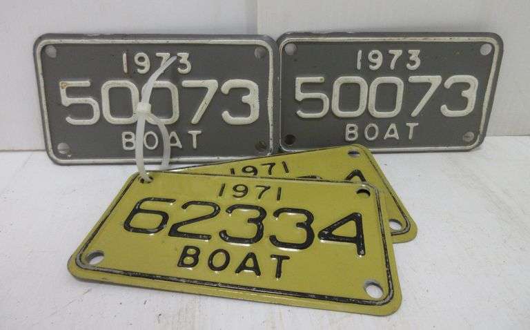 Michigan Boat License Plates, Two are Matched: 1971 and 1973 - Albrecht ...