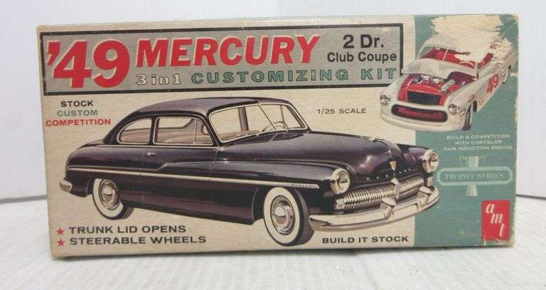 Vintage 1960s AMT 49 Mercury Model Kit with Box - Albrecht Auction Service