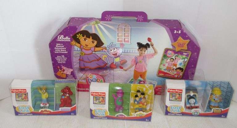 (3) Fisher Price Easy Link Smart Keys, "Multiple Shows"; Dora the Explorer Dance Along Musical ...