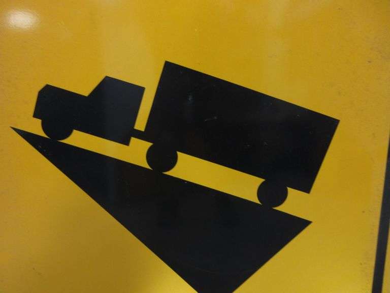 Old Truck Incline Road Sign - Albrecht Auction Service