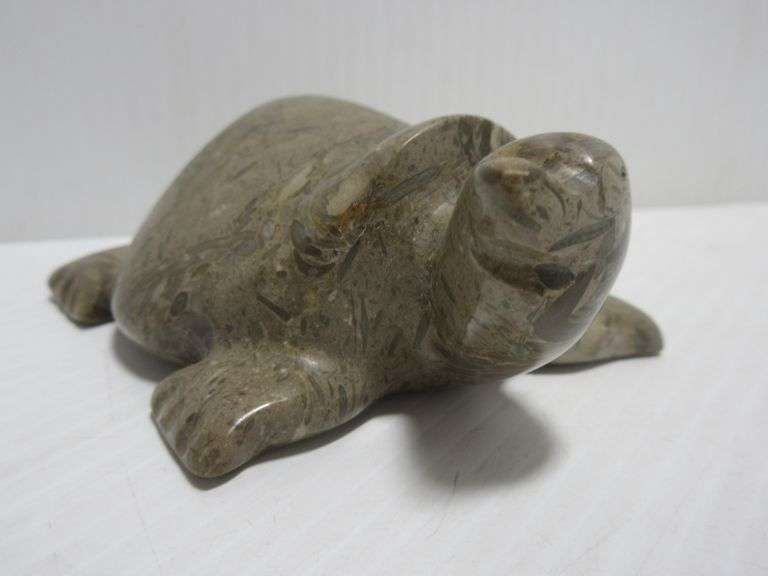 Large Hand Carved Stone Snapping Turtle - Albrecht Auction Service