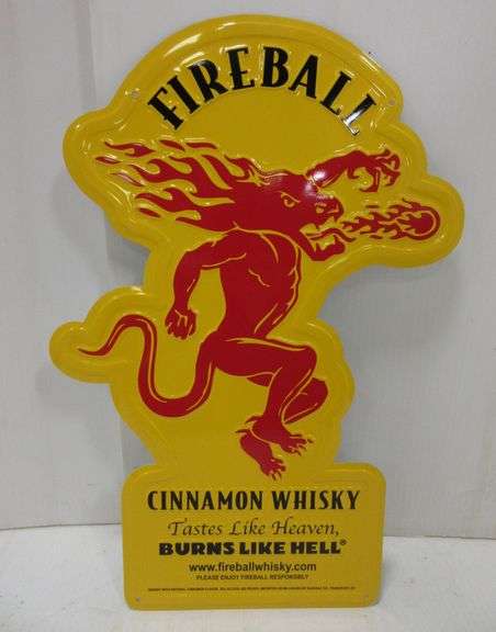 Fireball Cinnamon Whiskey Devil Sign - Albrecht Auction Service