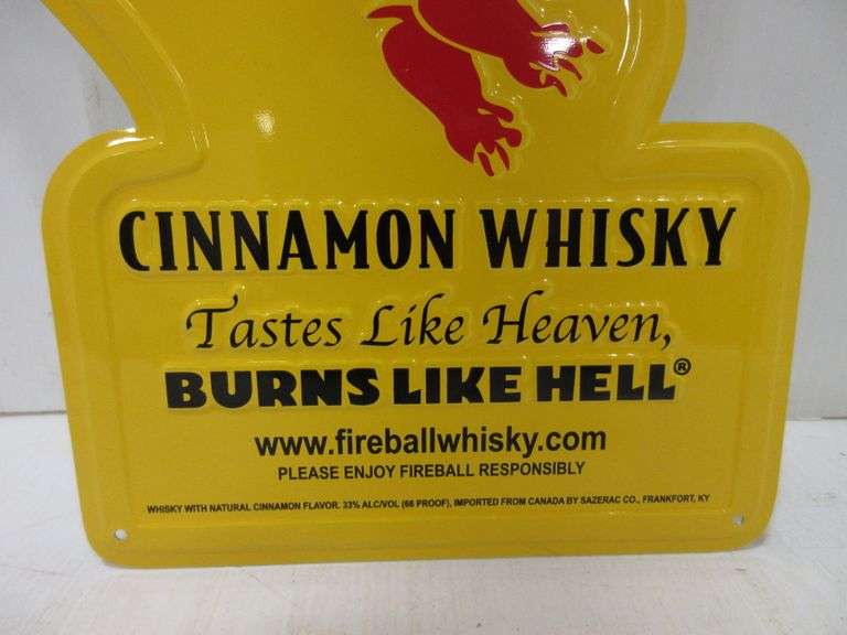 Fireball Cinnamon Whiskey Devil Sign - Albrecht Auction Service