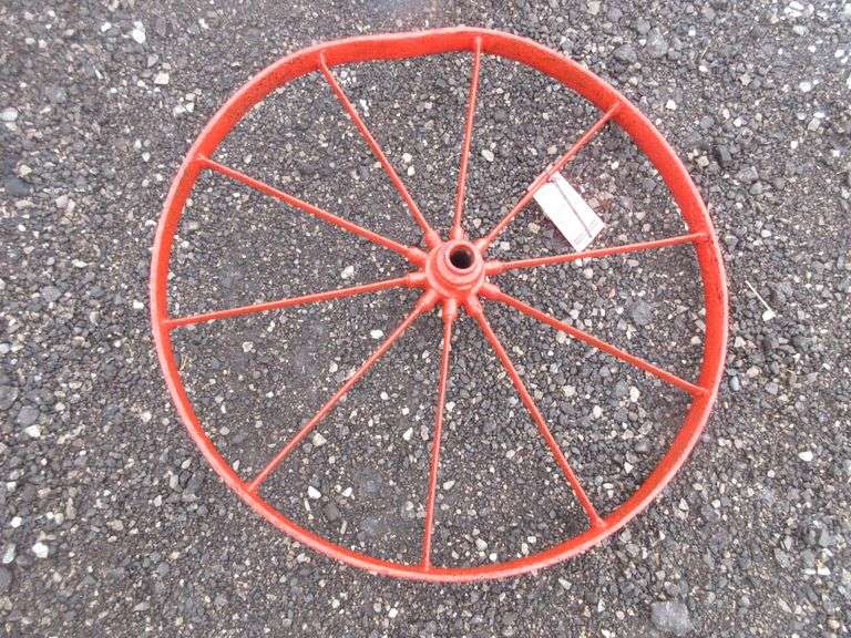 Steel Wagon Wheel, Red in Color - Albrecht Auction Service