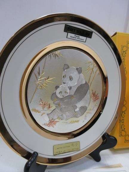 (3) Original Chokin Collection, Dynasty Gallery, 24K Gold Plates ...