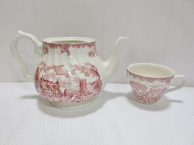 Churchill Tea Set, Including: Gravy Boat,Tea Cups, Saucers, and More ...