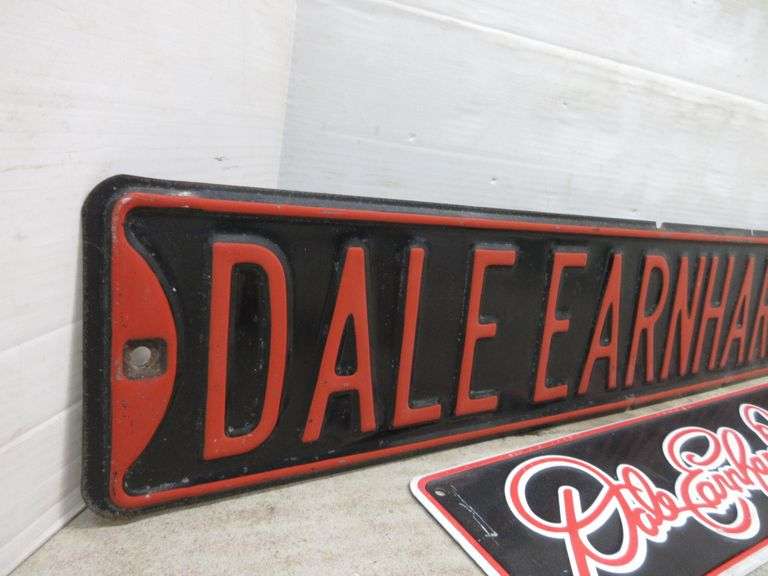 (2) Dale Earnhardt Metal Signs - Albrecht Auction Service