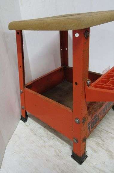 Hirsh Tool Stool, Stool is Metal, Area Under Seat has Storage Area, and ...