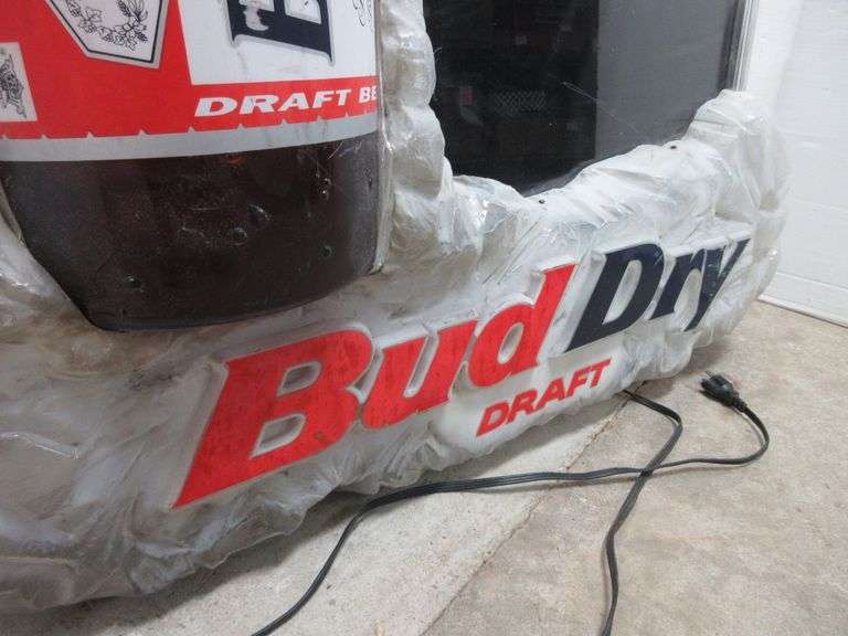 Bud Dry Lighted Dry Erase Board Sign, Bottle and Ice Both Light Up ...