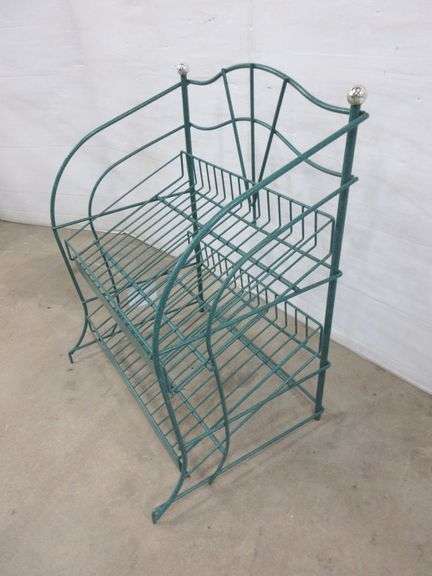Two-Tier Green Metal Rack - Albrecht Auction Service