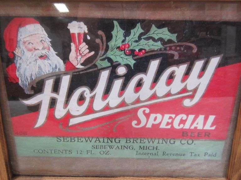 (3) Sebewaing Beer Signs from Sebewaing Brewery, Framed - Albrecht ...