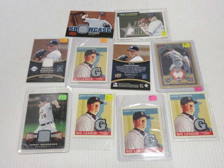 (10) Jeremy Bonderman Detroit Tigers Patch Cards - Albrecht Auction Service