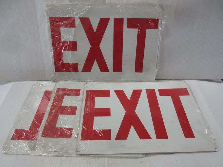 (4) Metal Exit Signs - Albrecht Auction Service