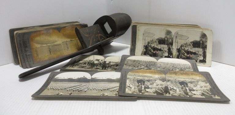 Vintage Metal Viewfinder with Historic Slides, Slides Include: Some of ...