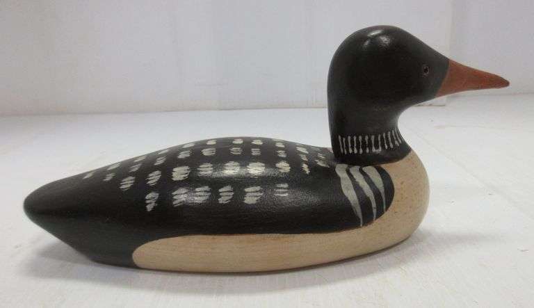Original Jim Harkness Hand Carved Common Loon Duck Decoy, Canadian ...