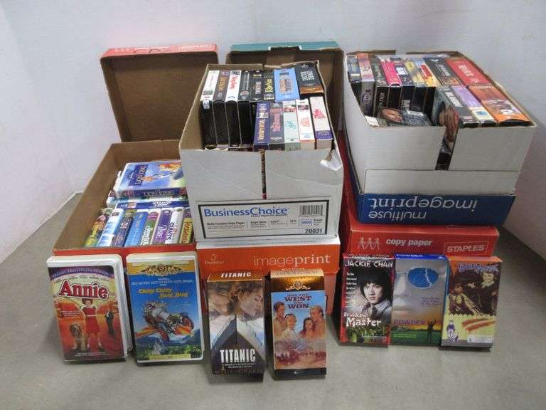 (5) Boxes of Older VHS Movies - Albrecht Auction Service