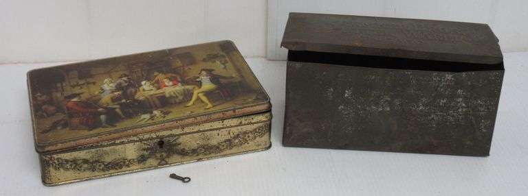 (2) Very antique collector tins: 1- Brenner Bros Butler Wafer of ...