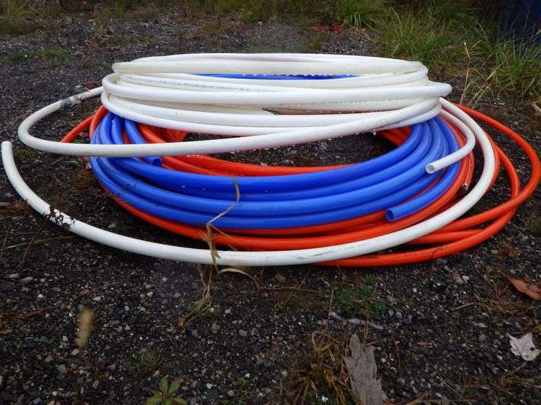 Coil of blue PEX, 1" x 50'; Coil of Nibco Barrier PEX, 3/4" x 100 ...