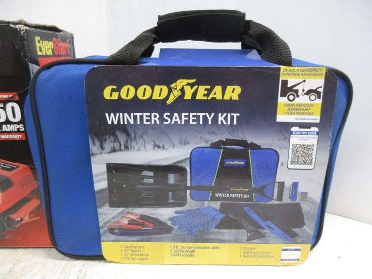 Everstart jump starter, 750 peak AMP with 120 PSI compressor; Goodyear ...