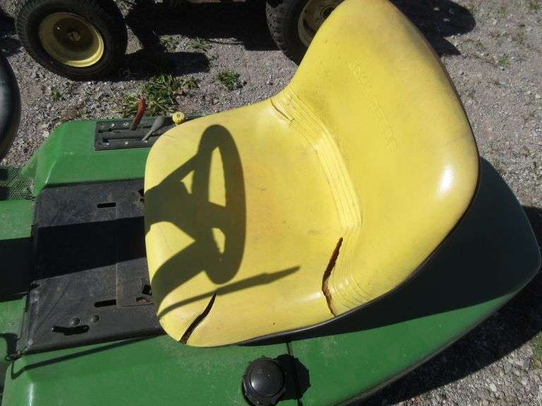 John Deere 525 lawn tractor with snow blade, runs and works very well ...