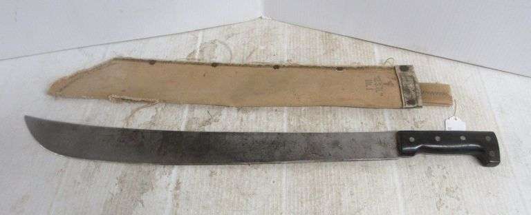WWII US machete, 1942 legitimus Collins & Co., with sheat, 22" blade ...