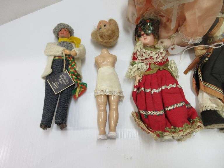 Various dolls, includes: Yolanda Bello, leather, 12"L x 7"H; Geber ...