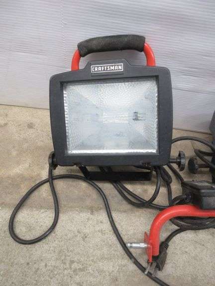 Craftsman halogen work lights with tripod, new - Albrecht Auction Service