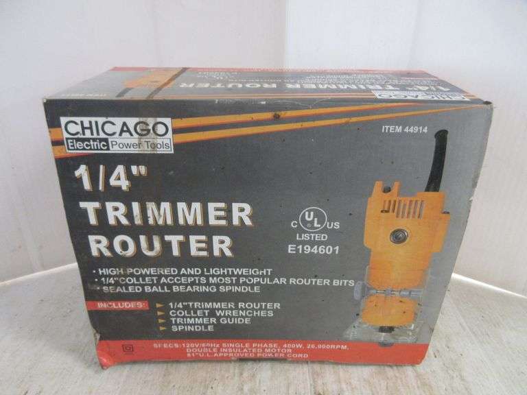 1/4" Trimmer router, Chicago Power Tools, new in original box ...