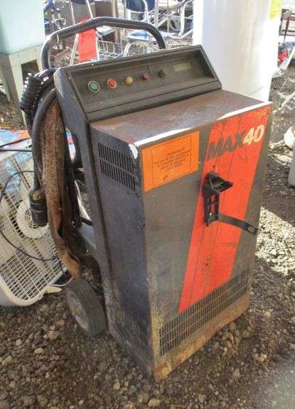 Hypertherm Max 40 plasma cutter, 18 1/2"W x 17"D x 38"H, stored ...