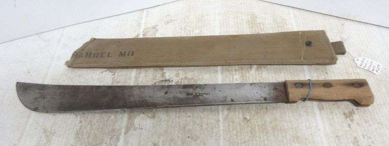 WWII machete, made in Sheffield England, P. Klosterman, with sheath, 18 ...