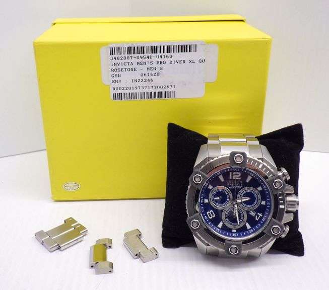 Invicta reserve chronograph 56mm blue dial swiss movement 200m men's ...