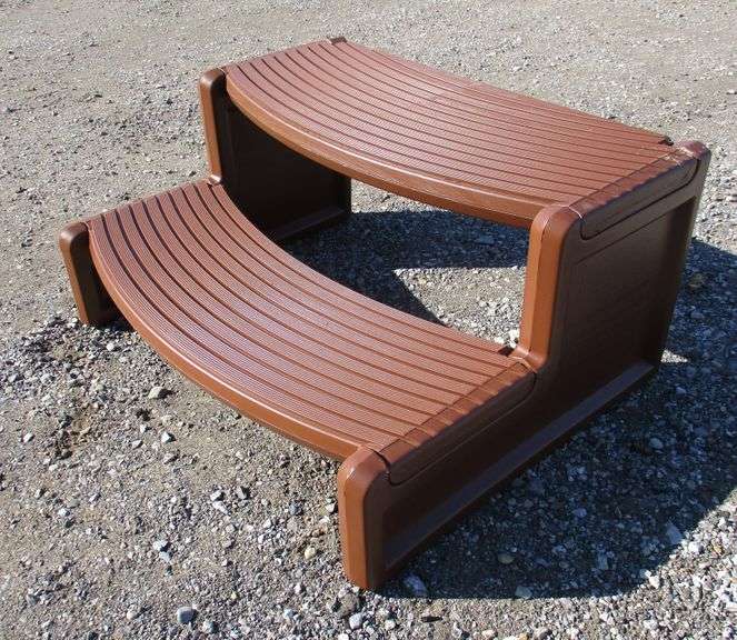 Plastic stairs with grooves for increased friction/slip resistance for ...