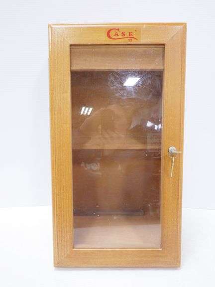 Antique case knives display case with lock and key, 11"W x 8"D x 21"H ...