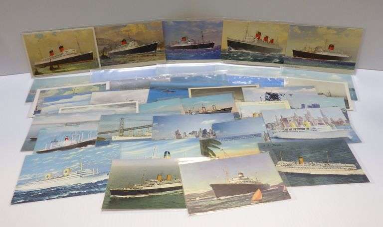 (30) Older postcards of ships and passenger liners, 3 1/2" x 5 1/2 ...