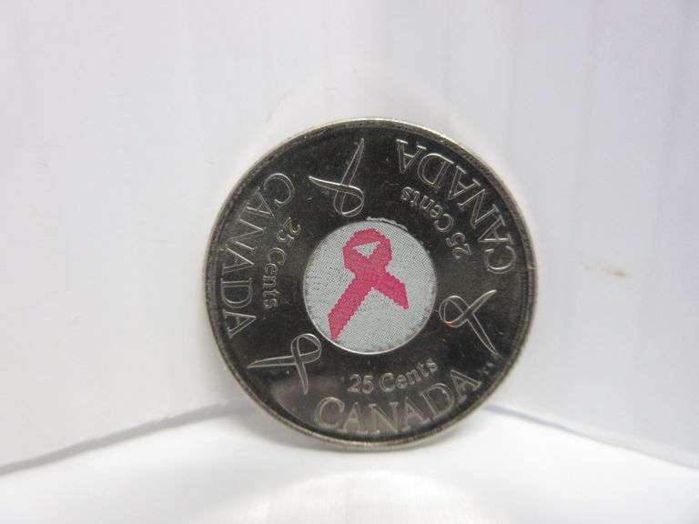 2006 Canadian pink ribbon colorized quarter - Albrecht Auction Service